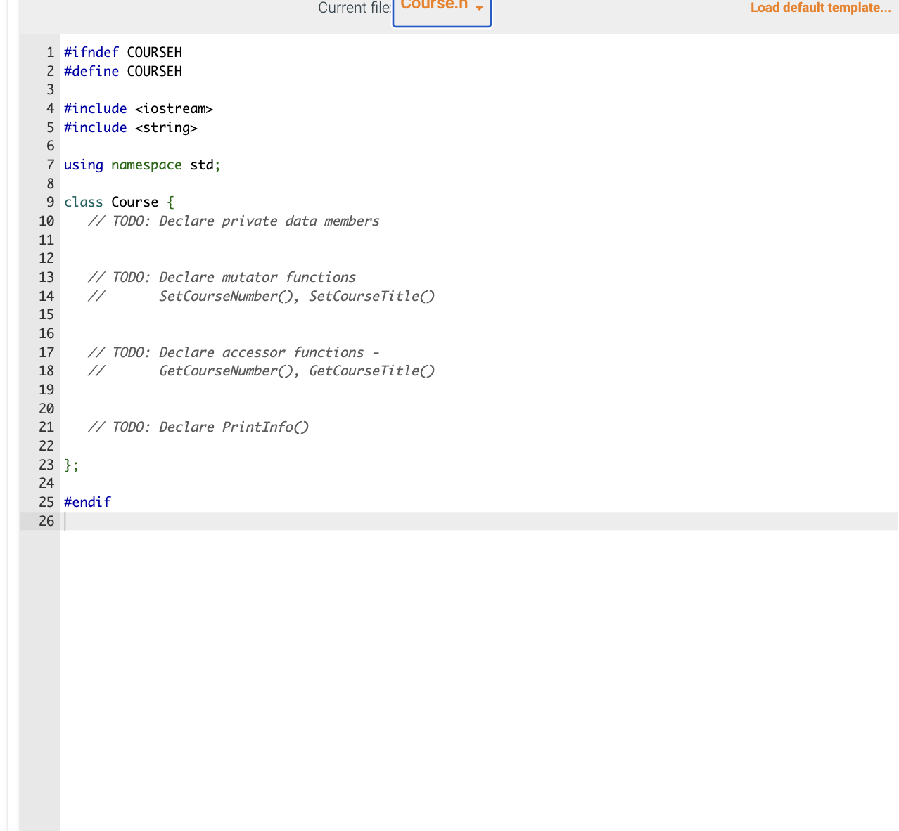 Solved 4.13 LAB: Course information (derived classes) Given | Chegg.com