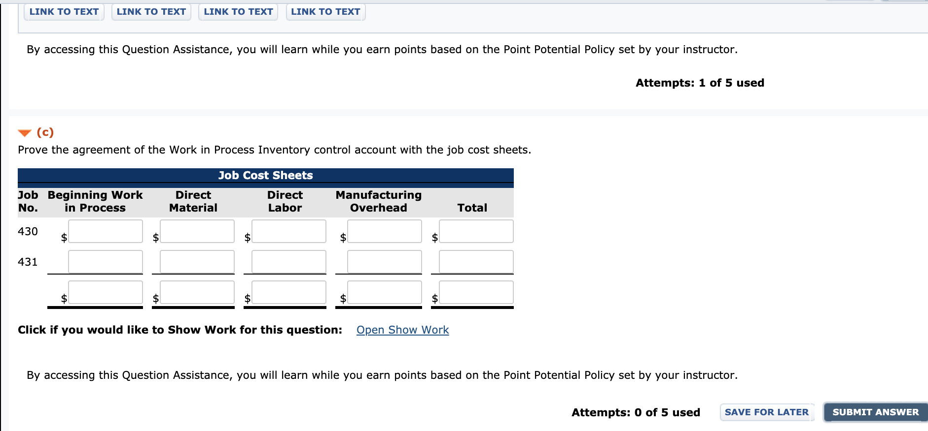 Solved Exercise 20A-02 a-c (Part Level Submission) Vaughn | Chegg.com