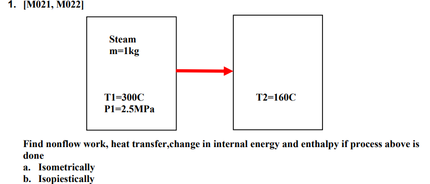 Solved 1 M021 M022 Find Nonflow Work Heat Chegg