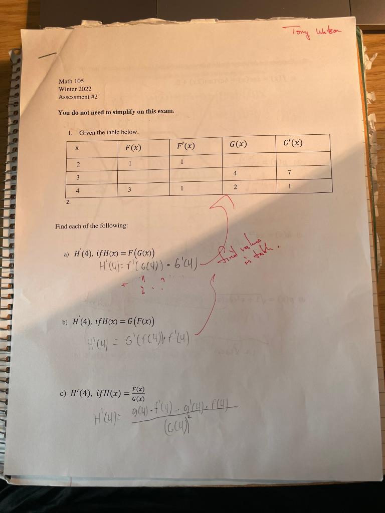 Solved Fill in the table and answer the questions below | Chegg.com