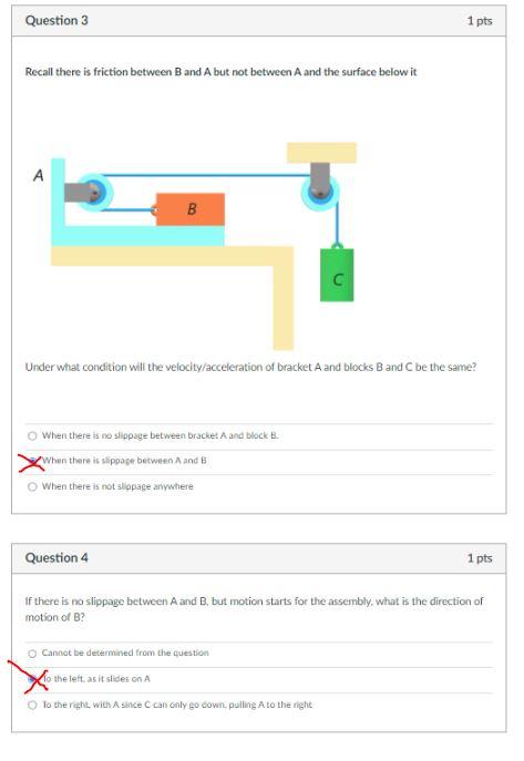 Solved Recall there is friction between B and A but not | Chegg.com
