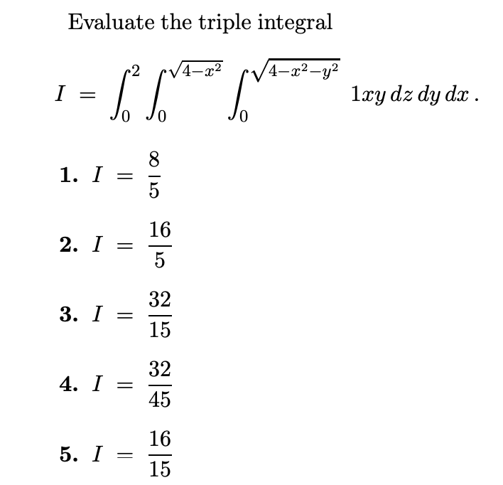 Solved Evaluate the triple | Chegg.com