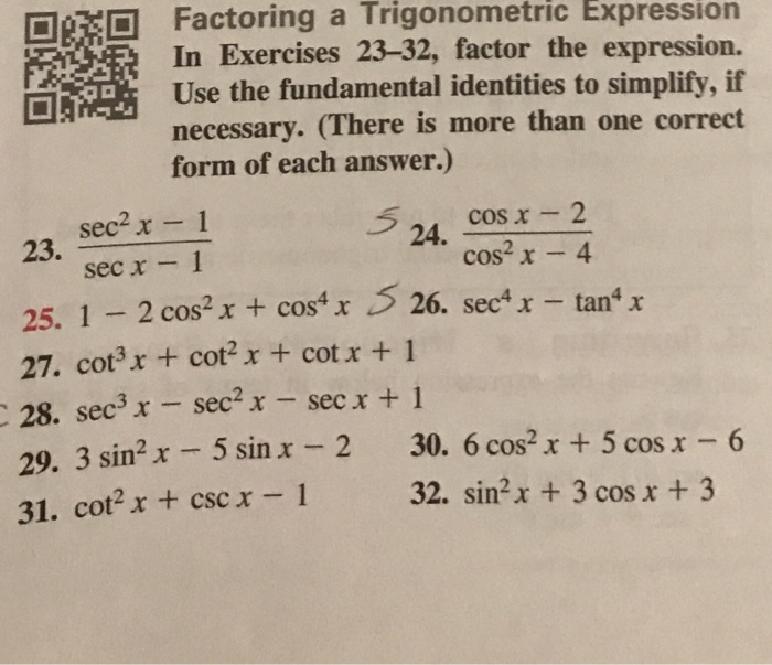 Solved ric T-Factoring a Trigonometric Expression In | Chegg.com