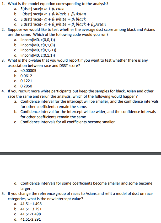 Solved Answer Questions 1 - 5 using the information from the | Chegg.com