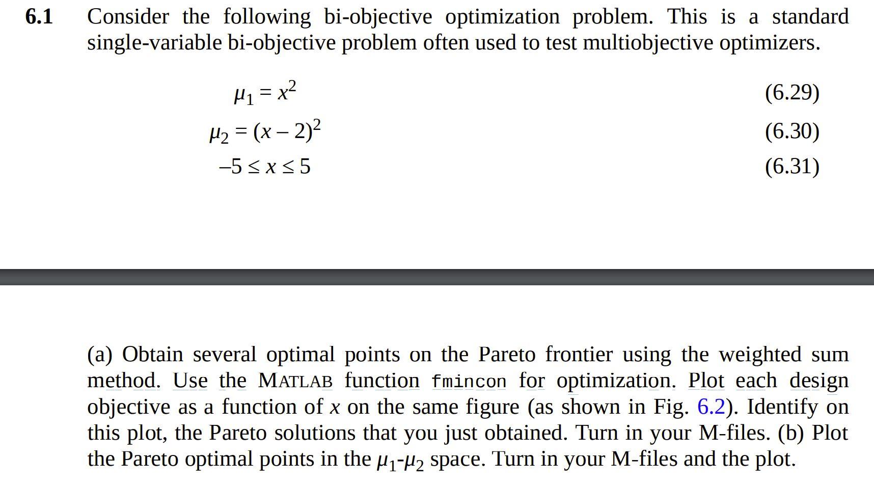 6.1 Consider the following bi-objective optimization | Chegg.com