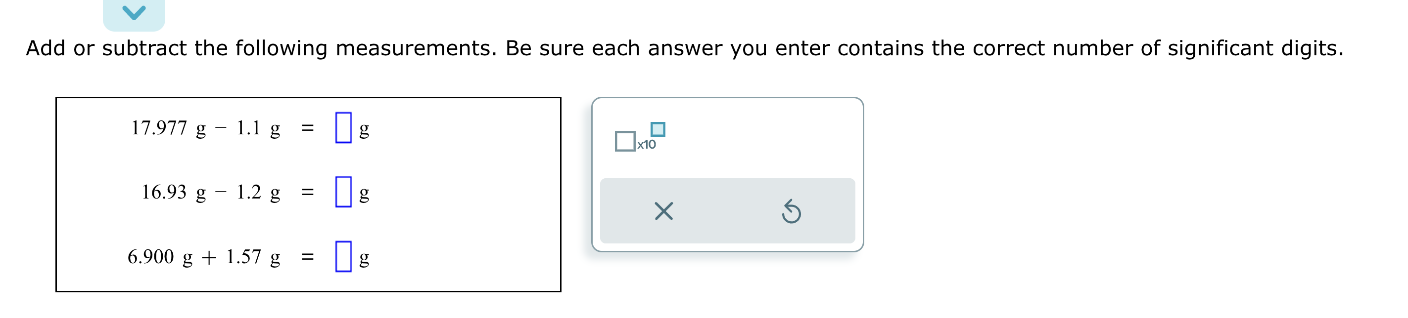 Solved Add or subtract the following measurements. Be sure | Chegg.com