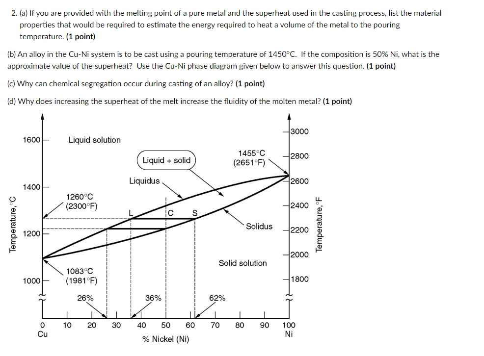 Solved 2. (a) If you are provided with the melting point of | Chegg.com