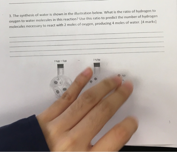 Solved 3. The synthesis of water is shown in the | Chegg.com