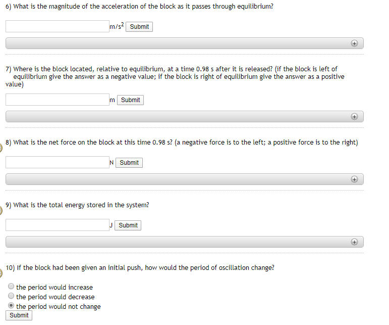 Solved Huu Hur A block with mass m = 5.9 kg is attached to | Chegg.com