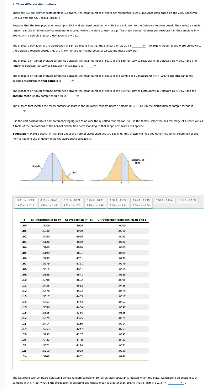 Solved 4. Three different distributions There are 559 | Chegg.com