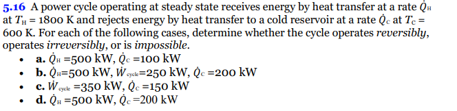Solved 5.16 A power cycle operating at steady state receives | Chegg.com