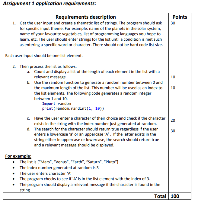 Solved Get the user input and create a thematic list of | Chegg.com