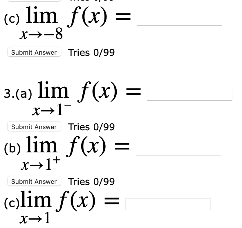 Solved Find the following limits analytically if they exist. | Chegg.com