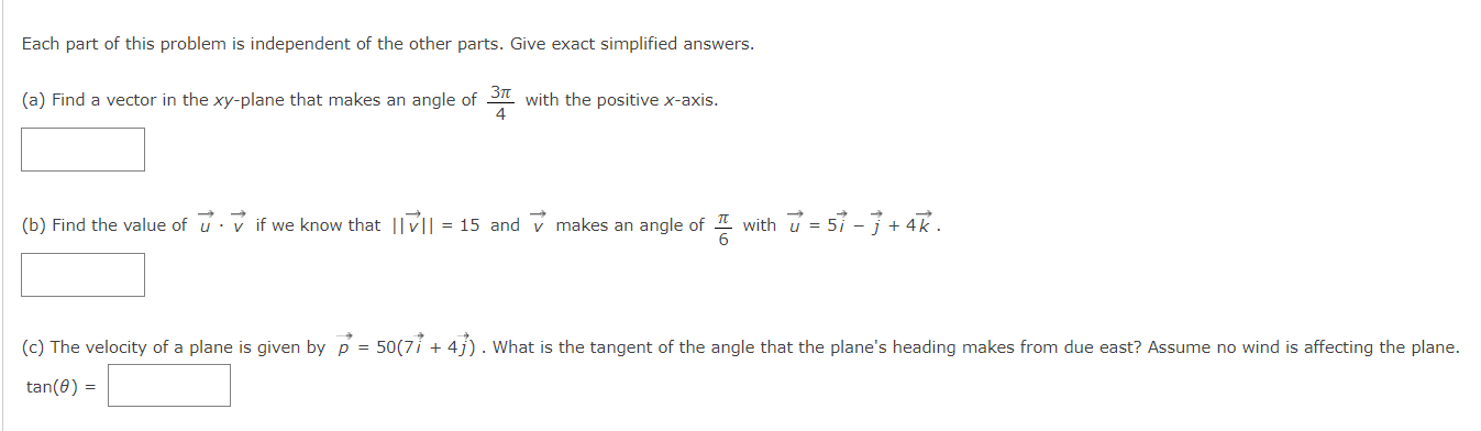 Solved Each part of this problem is independent of the other | Chegg.com