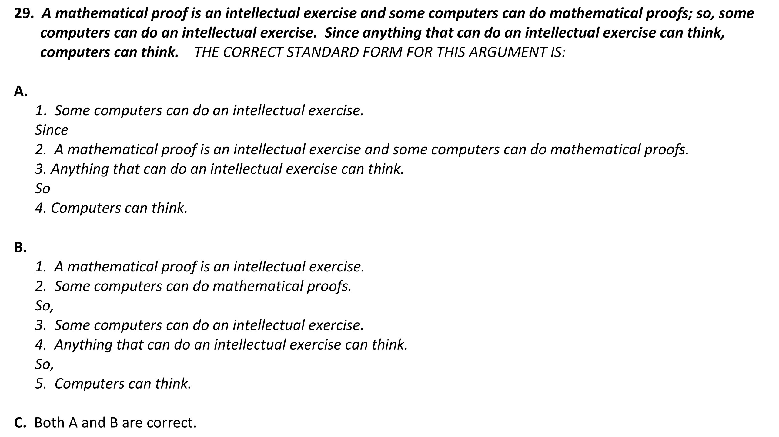 29. A mathematical proof is an intellectual exercise | Chegg.com