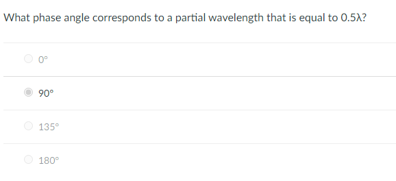 Solved What phase angle corresponds to a partial wavelength | Chegg.com