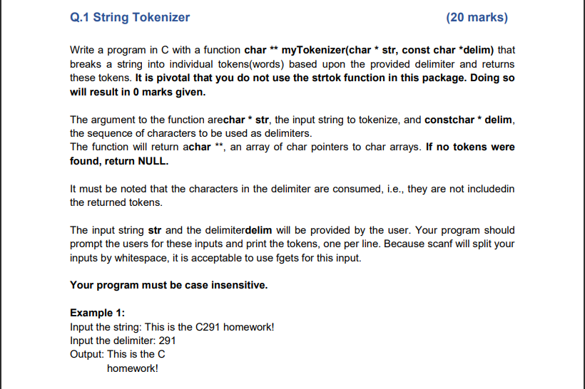 Solved Write A Program In C With A Function Char ∗∗ 