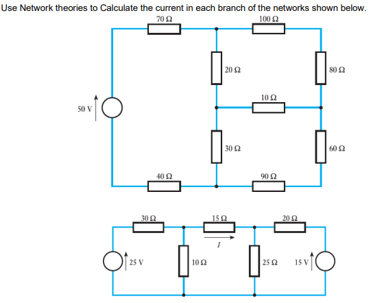 Solved Use Network theories to Calculate the current in each | Chegg.com