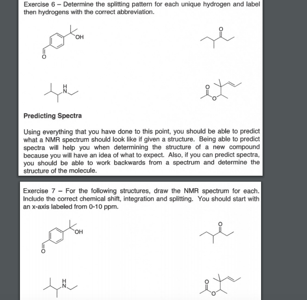 Solved Exercise 6-Determine the splitting pattern for each | Chegg.com