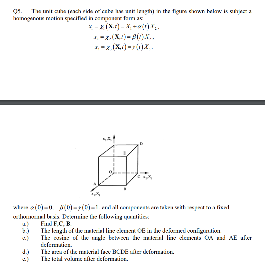 Q5. The unit cube (each side of cube has unit length) | Chegg.com