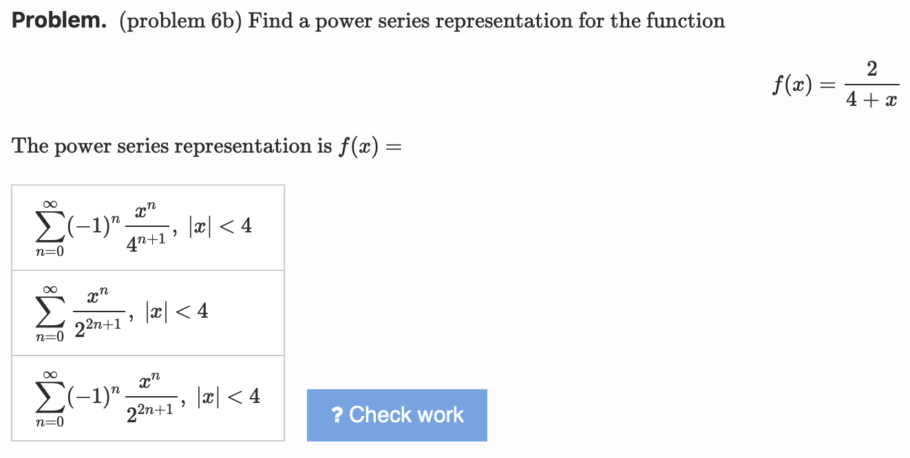 Solved Problem. (problem 6b) Find a power series | Chegg.com