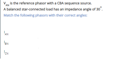 Solved VAN is the reference phasor with a CBA sequence | Chegg.com