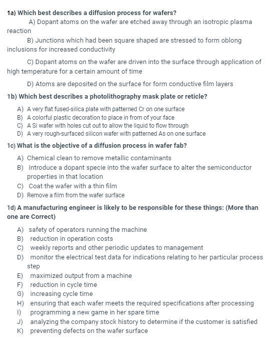 [Solved]: 1a) Which best describes a diffusion process fo