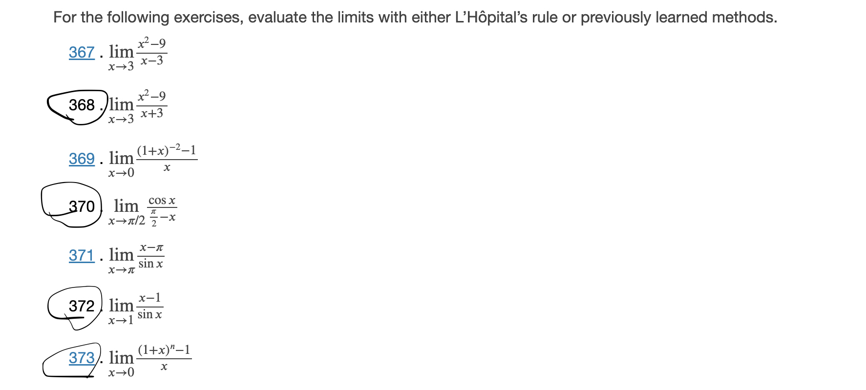 Solved For the following exercises, evaluate the limits with | Chegg.com