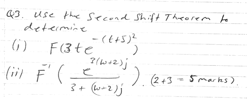 Solved Q3. Use the Second Shift Theorem to determine (i) | Chegg.com