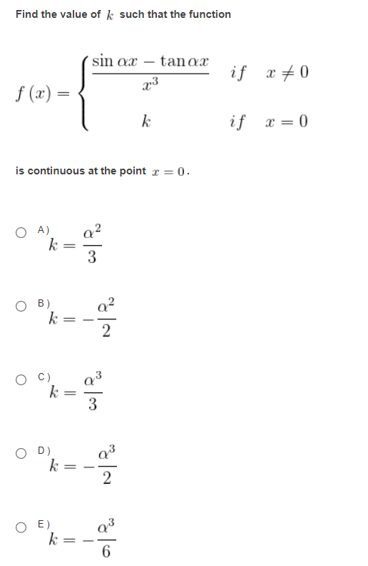 Solved Find the value of k such that the function | Chegg.com