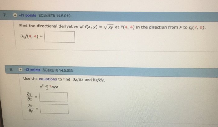Solved Find The Directional Derivative Of F X Y