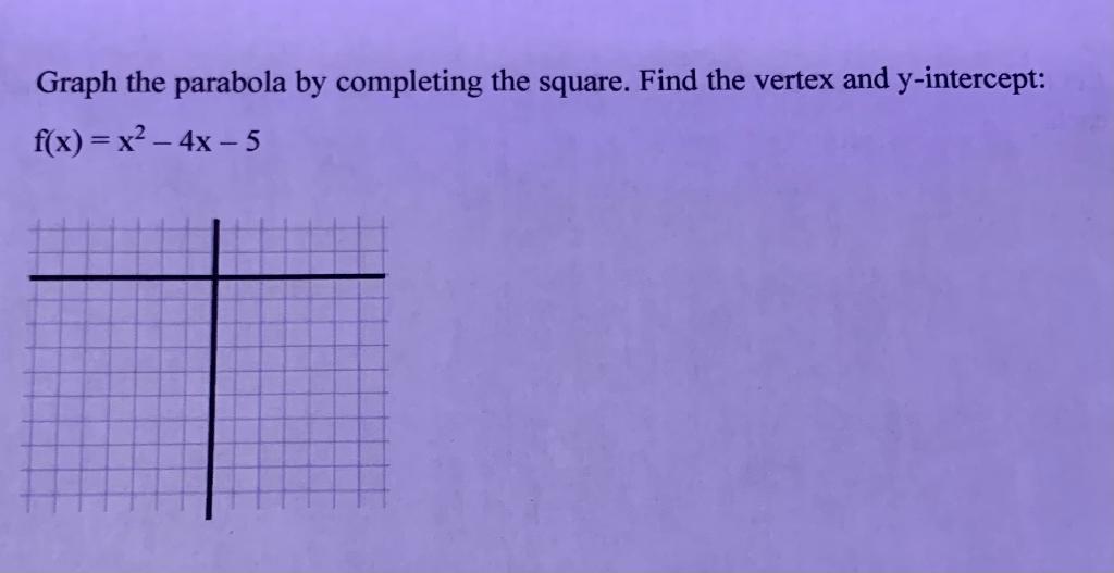 Solved Graph the parabola by completing the square. Find the | Chegg.com