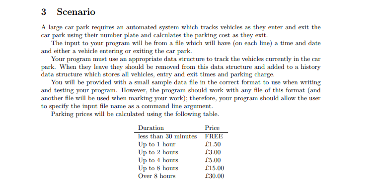 3 Scenario A large car park requires an automated | Chegg.com