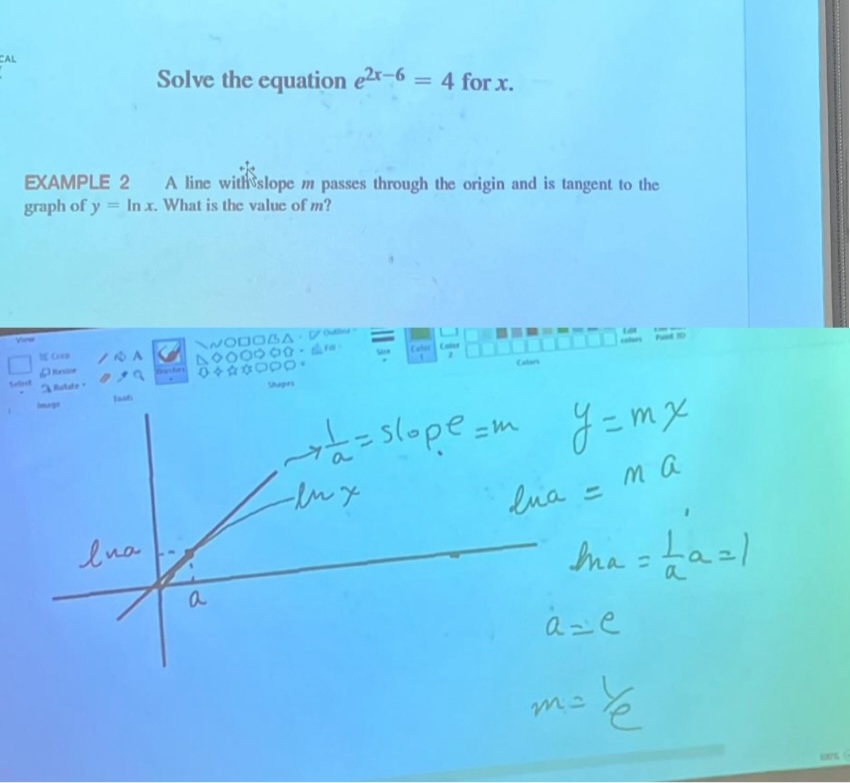 Solved Solve the equation e2x-6=4 ﻿for x.EXAMPLE 2 ﻿A line | Chegg.com