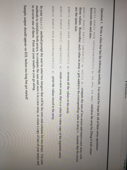 Solved Question 1 Write A Class That Has The Following 6138