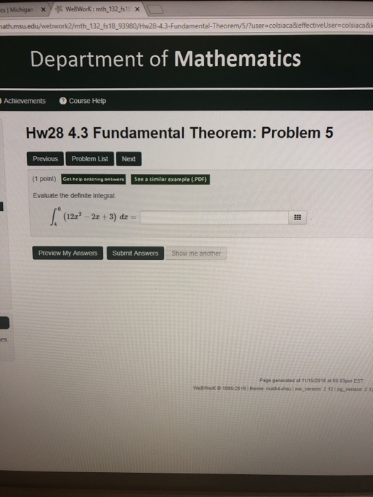 Solved es | Michigan x WeBWork:mth,132 fs1 x hat 2/mth 132 | Chegg.com
