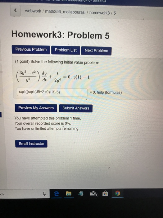 Solved webwork /math256 mollapourasl / homework3/5 | Chegg.com
