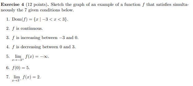 Solved Exercise 4 (12 points). Sketch the graph of an | Chegg.com