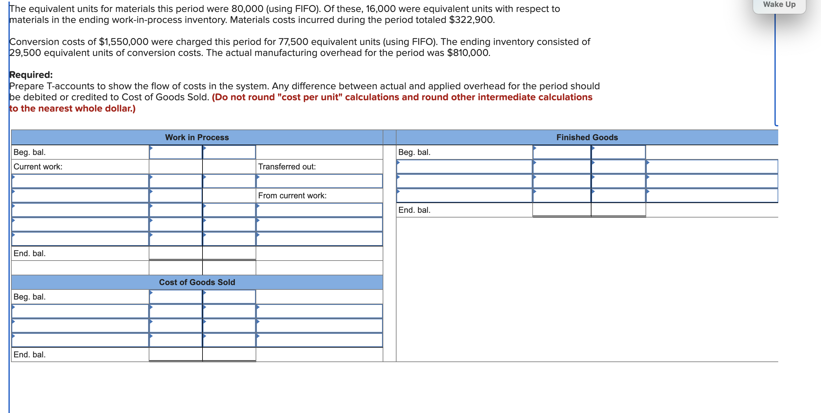 Solved Integrative Cases 8-69 (Algo) Show Cost Flows: FIFO | Chegg.com