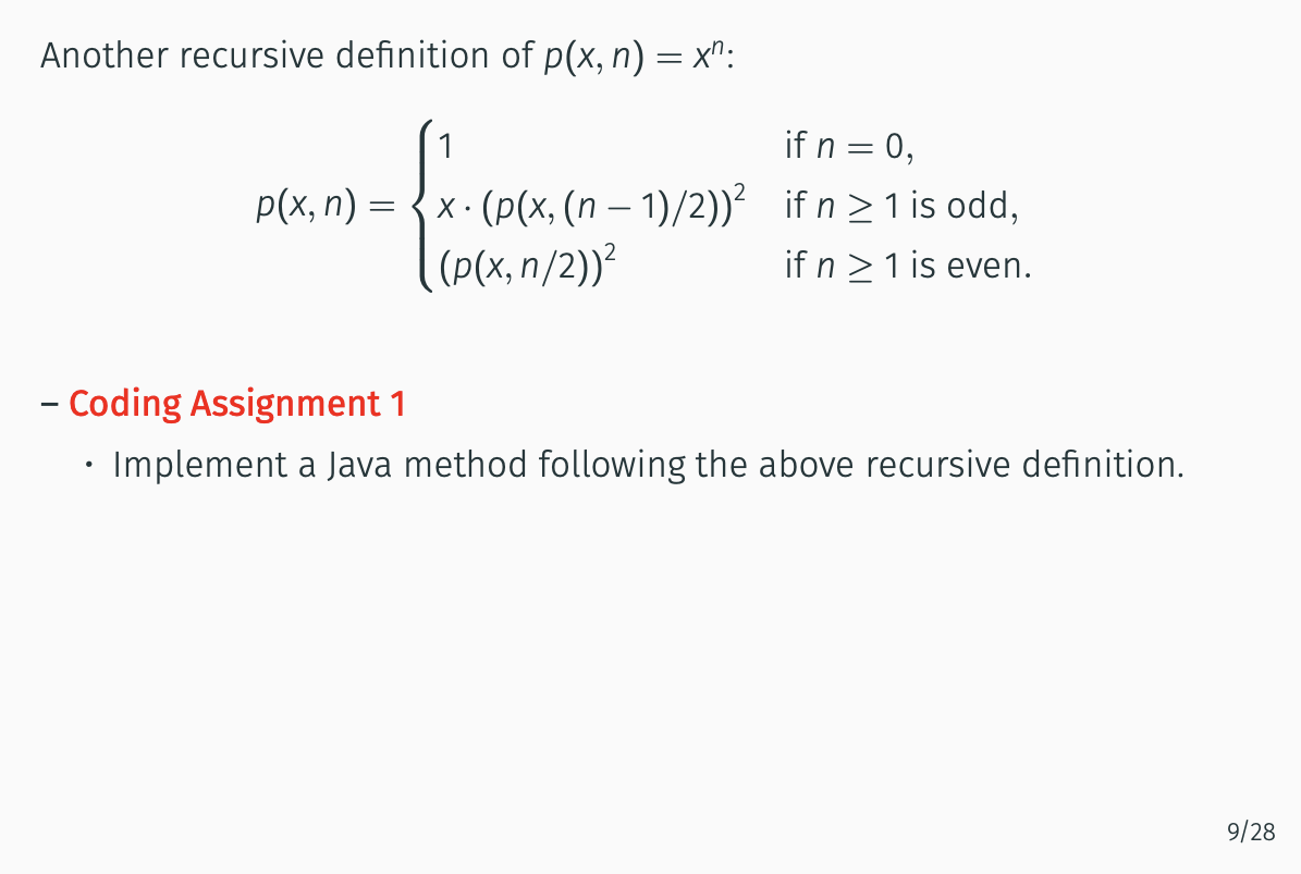 Solved Another recursive definition of p(x,n)=xn | Chegg.com