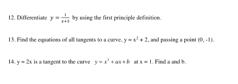 Solved 12. Differentiate y= 1, by using the first principle | Chegg.com