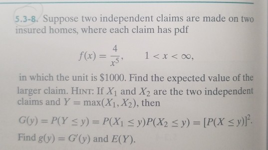 Solved 5.3-8. Suppose two independent claims are made on two | Chegg.com