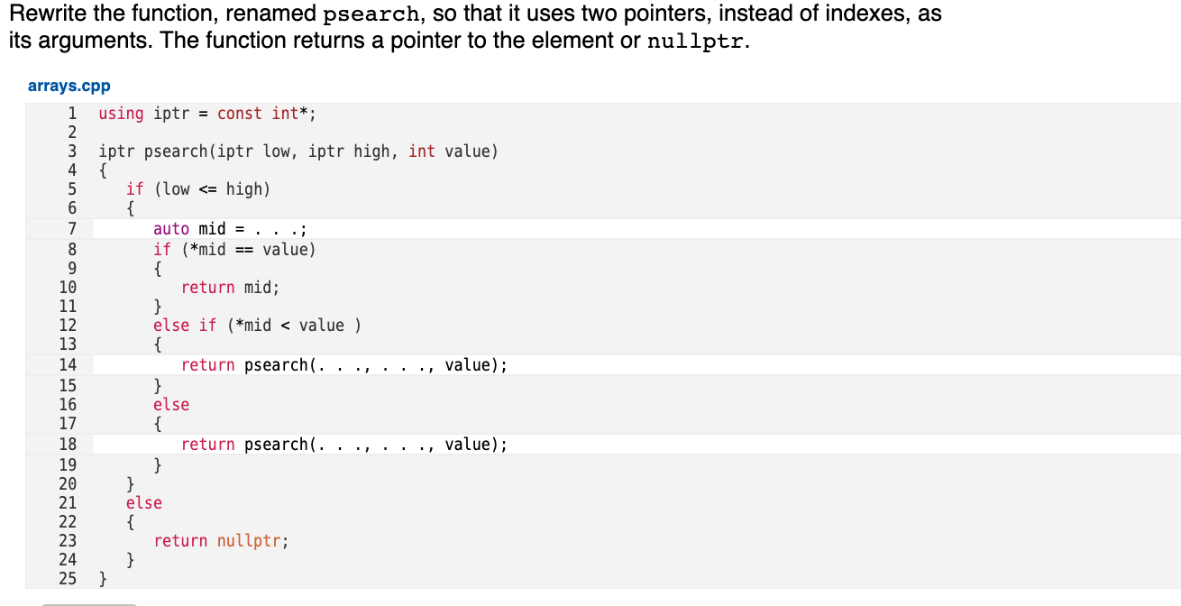 Solved Rewrite the function, renamed psearch, so that it | Chegg.com