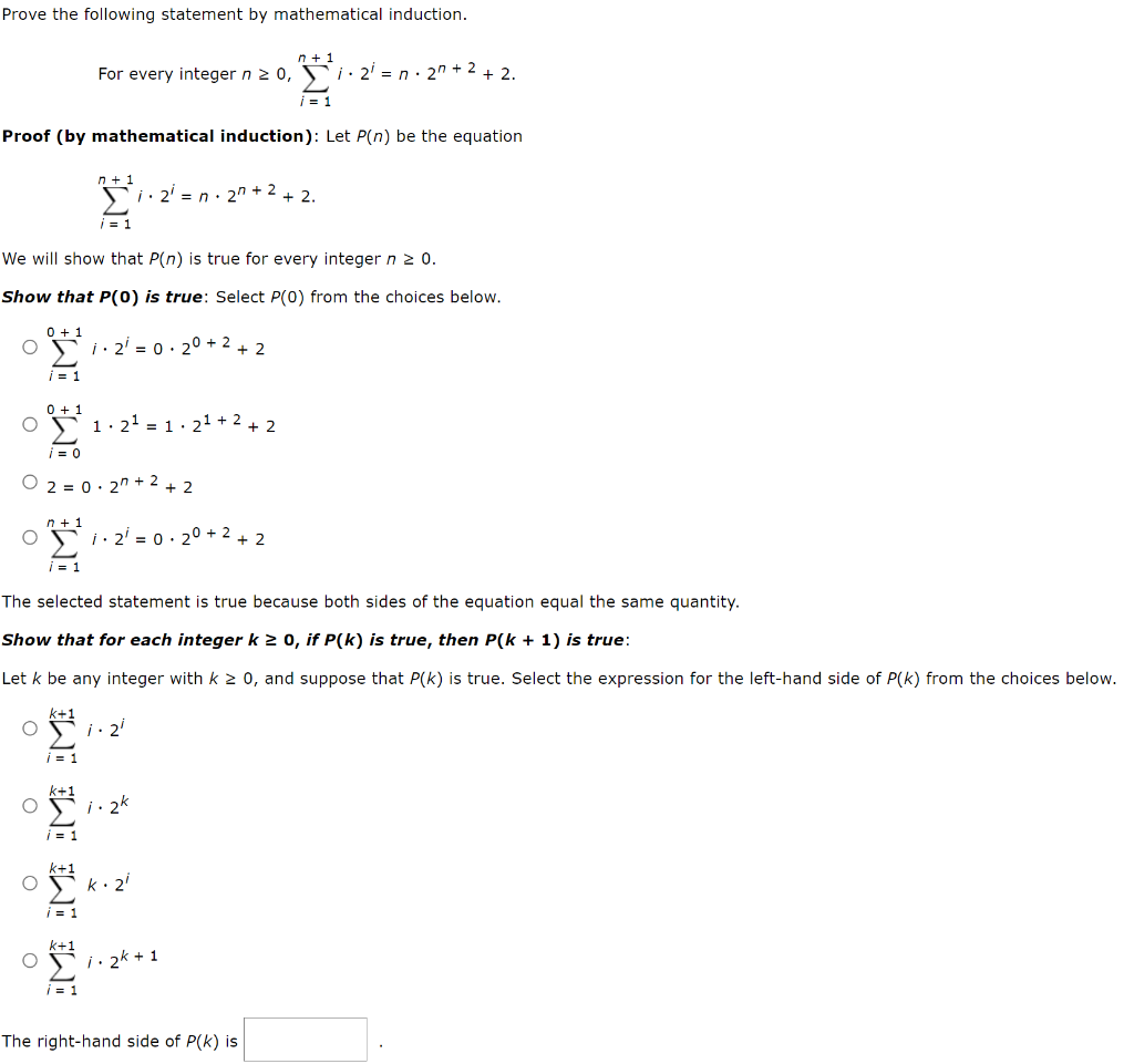 Solved Prove the following statement by mathematical | Chegg.com