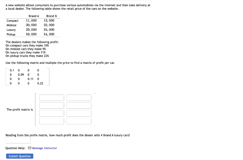 Solved A new website allows consumers to purchase various | Chegg.com