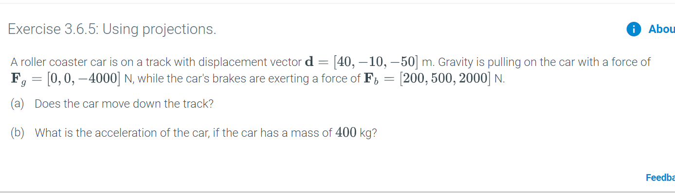 Solved Exercise 3.6.5: Using projections. i Abou A roller | Chegg.com