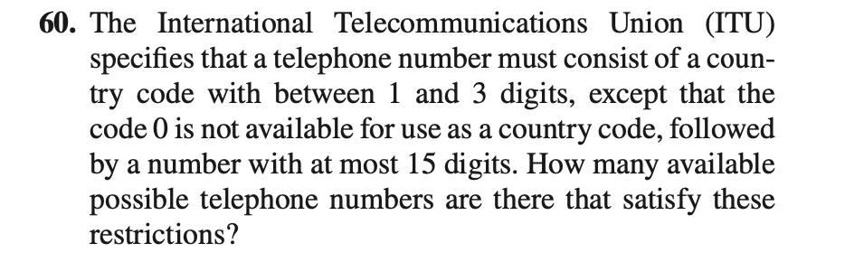 Solved 60. The International Telecommunications Union (ITU) | Chegg.com