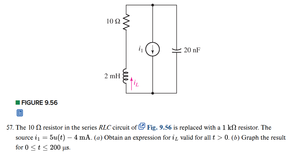 Solved FIGURE 9.56The 10Ω ﻿resistor in the series RLC | Chegg.com