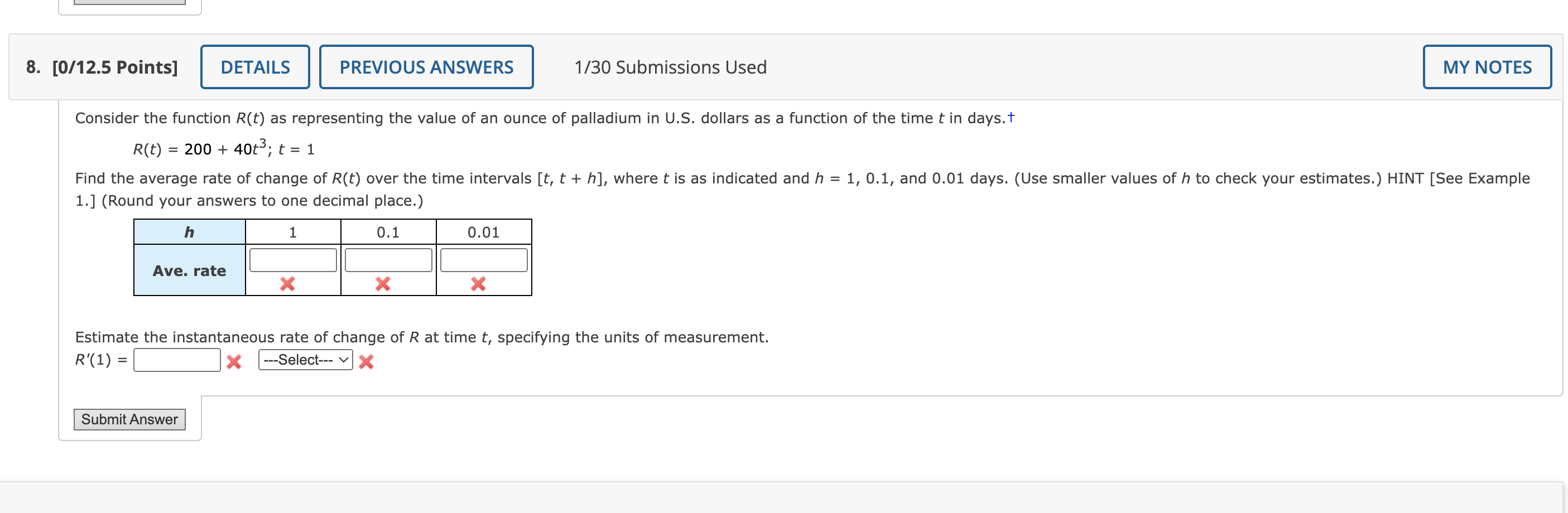 Solved [0/12.5 Points] 1/30 Submissions Used Consider the | Chegg.com