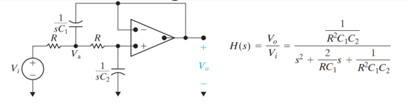 Solved The second order low pass filter circuit and its | Chegg.com